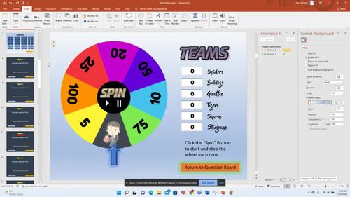 Spin to Win - Powerpoint Game - Any Language or Subject - Template