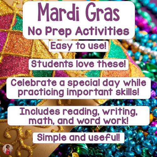 Mardi Gras Activities No Prep for Literacy and Math 2nd Grade | TpT