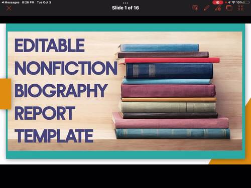 EDITABLE BIOGRAPHY RESEARCH PROJECT TEMPLATE digital PowerPoint ...