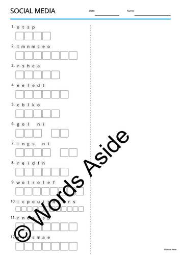 Word Puzzle Games | Copy Crossword Word Search Anagram | SOCIAL MEDIA