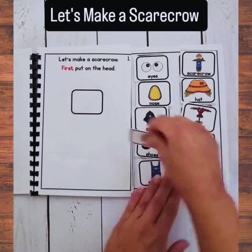 Fall Sequence Scarecrow Interactive Book | Color Activity | Speech Therapy