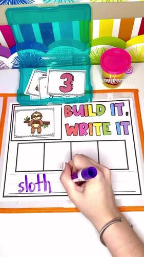 Build It Write It Center | K-1 Phonics Centers | Phonics Center | TPT
