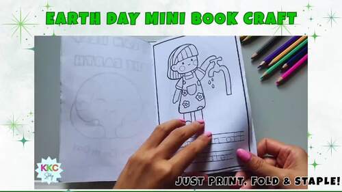 Earth Day Mini Book Craft | Trace & Color Writing | 2 Versions Boy & Girl