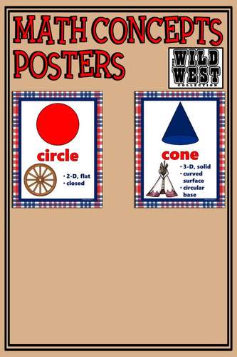MATH CONCEPTS POSTERS Math Focus Wall Wild West Theme Classroom Decor