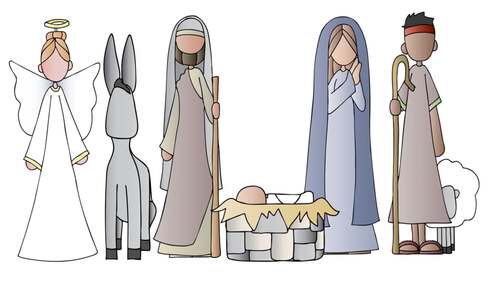 Nativity clipart 2024, Baby Jesus clip art digi stamps Mini Melonheadz ...