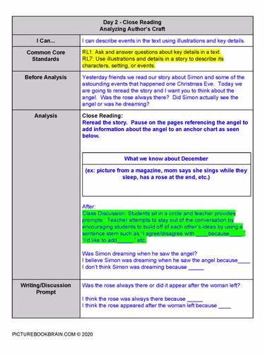 December by Eve Bunting Lesson Plan and Google Activities by Picture ...