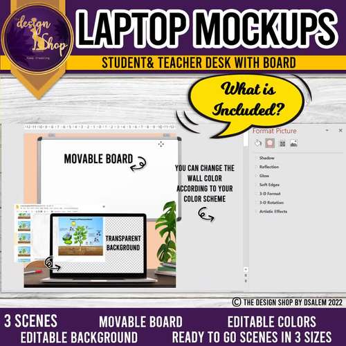 Classroom Mockup Scene Creator Movable Elements and Ready To Go Scenes ...