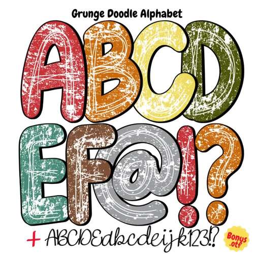 Autumn Grunge Distressed Alphabet bulletin board letters Bubble font ...