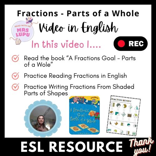 Fractions - Parts of a Whole "Read With Me" Video | TPT