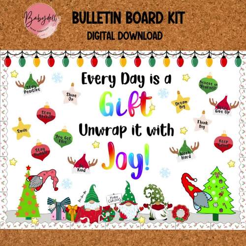 Motivational Bulletin Board Kit December Christmas Classroom Decor Ideas