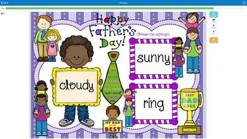 Father's Day Synonyms and Antonyms Boom Cards by The British Kitty