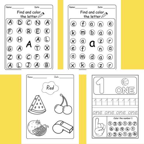 Back to School Worksheets for kindergarten | Alphabet, Numbers, Shapes ...