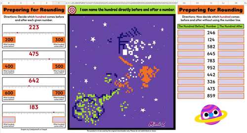 Getting Ready for Rounding 10 & 100 Pixel Art Activity with Printables ...