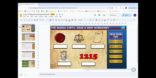 The Magna Carta|1215| Drag & Drop Powerpoint Worksheet Slides. Google ...