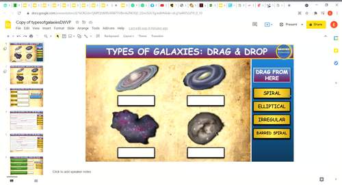 Types Of Galaxies: Drag & Drop Worksheet: Google Slides. Powerpoint