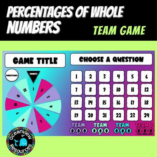 NO PREP MATH GAME- Precentages of whole numbers Interactive Game VS 2-