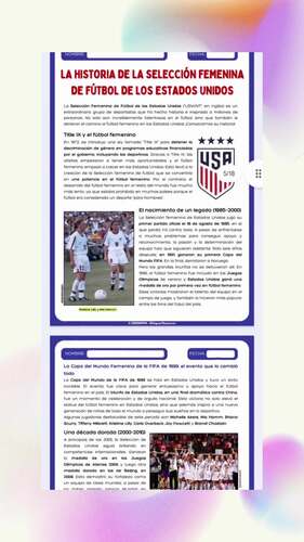 Historia de la USWNT (women's soccer) | LECTURA & ESCRITURA | Spanish ...