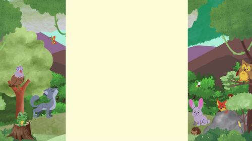 Woodland Animals Digital background for classroom screen and smartboards