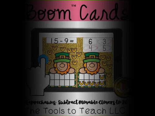 Boom™ Cards St Patrick's Day Leprechauns Subtract Movable Charms Grades ...