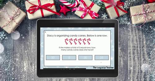 3rd Grade Holiday Multiplication Digital Task Card Game | Distance Learning