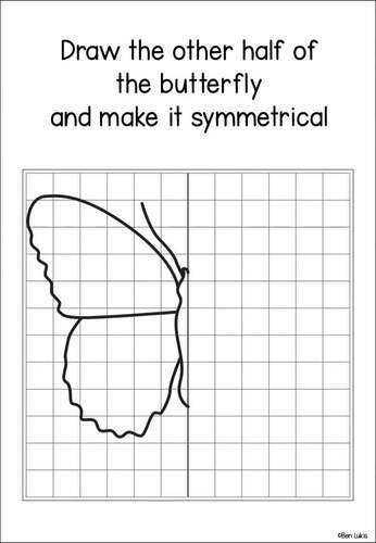 Symmetry Drawing Worksheets - Butterfly Art using Lines of Symmetry ...
