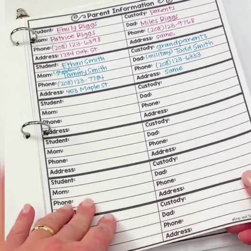 Teacher Binder Forms, Planner Pages & Editable Class List - Open House ...