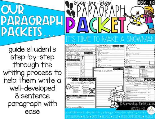 How to Build a Snowman Paragraph Packet | Procedural Paragraph Writing