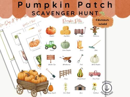 Pumpkin Patch Scavenger Hunt | Fall Scavenger Hunt | Autumn Learning ...
