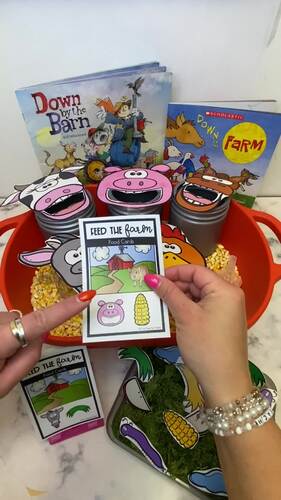 Feed The Farm Animals Sensory Bin Printables | TPT