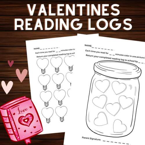 Valentine's Day Reading Log Activities - Winter, Spring, Hearts | TPT