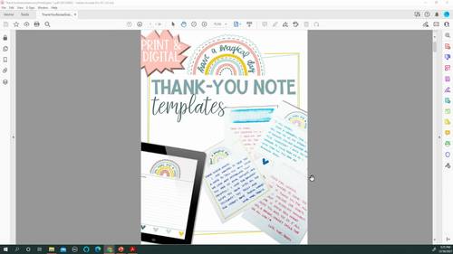 Teacher Appreciation Week Thank You Notes Stationery Print Digital
