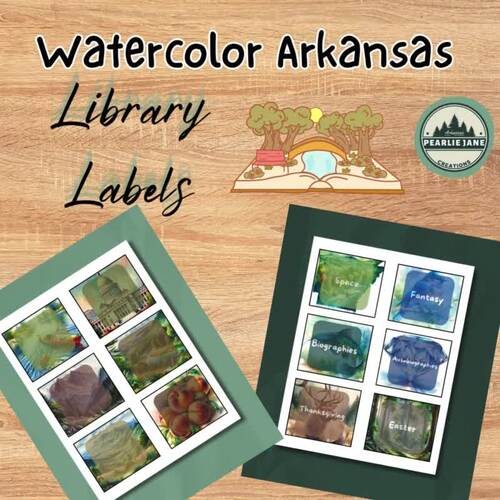 Watercolor Arkansas Library Labels- 114 Pre-Written & 30 Blank | TPT