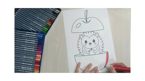 Hedgehog And Apple fall Crafts & Math worksheets for Kindergarten and ...