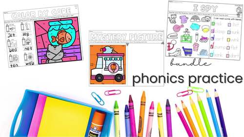 Phonics Worksheet Growing Bundle CVC Digraphs Blends VCE Sounds | TPT