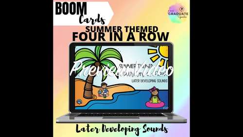 Summer Theme Game Companion | Four-in-a-Row | Print and Digital BUNDLE