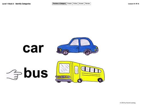 Newitt Book 3 PowerPoint: Identify Categories, Lesson 9 (Prereading Series)