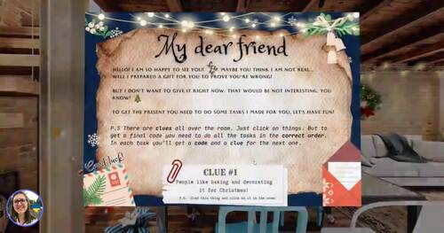 Christmas Digital Escape Room 360° fun no prep by Nadiia Baturynska