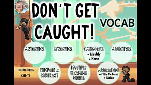Language Game - Vocabulary - Don't Get Caught - PowerPoint & Boom Cards™