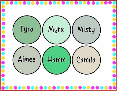 Shades of Green Student Nametags, Green Name Labels, Green Name Templates