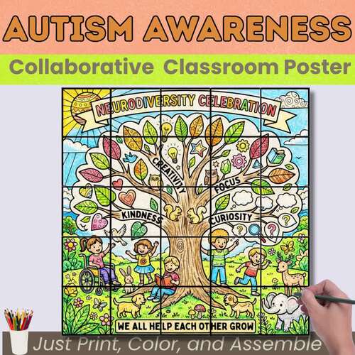 Autism Awareness Month Collaborative Poster | Neurodiversity Mural Art ...