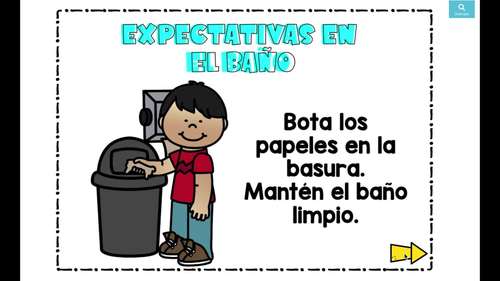 Bathroom rules in Spanish - Expectativas en el Baño by Recursos Arcoiris