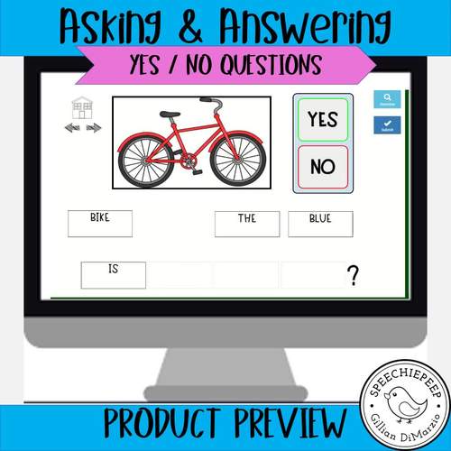 Asking and Answering YES NO Questions BOOM CARDS by Say More Speech Therapy
