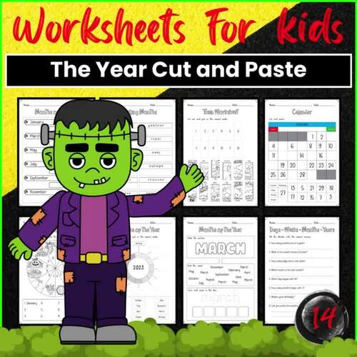 Months of the Year Cut and Paste Worksheets by Lib Anatomy school
