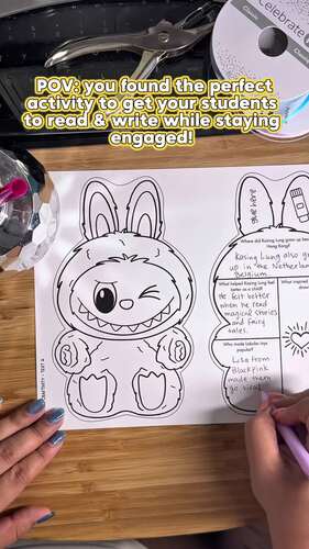 Labubu Inspired Reading & Craftivity | English, French & Spanish ...