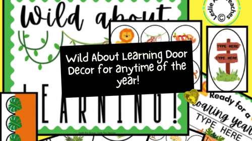 DOOR DECORATIONS Back to School JUNGLE Theme | EDITABLE Door Decor Display