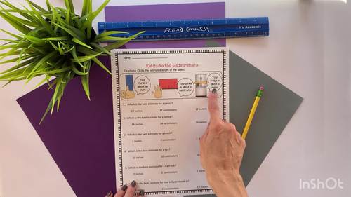 Estimate and Measure in Meters - 2nd Grade - Worksheet, Scoot - 2MD.3