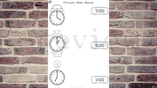 TELLING TIME O'clock Time Match Analogue Digital Hours Printable Worksheets