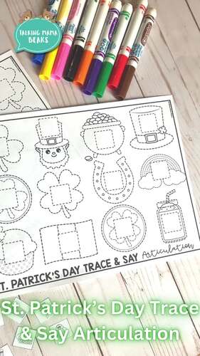 St. Patrick’s Day Speech Therapy Trace And Say Activity by Talking Mama ...