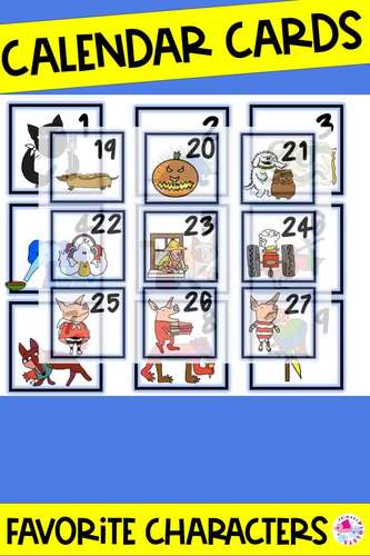 CALENDAR CARDS CHILDREN'S LITERATURE | POCKET CHART CALENDAR by Primary ...
