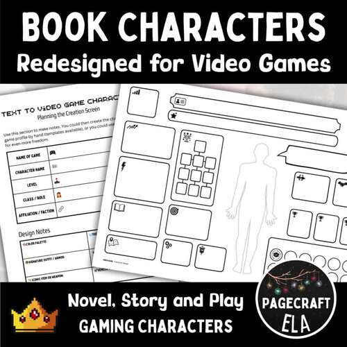 Turn a Book Character into a Video Game Character Literature Activity